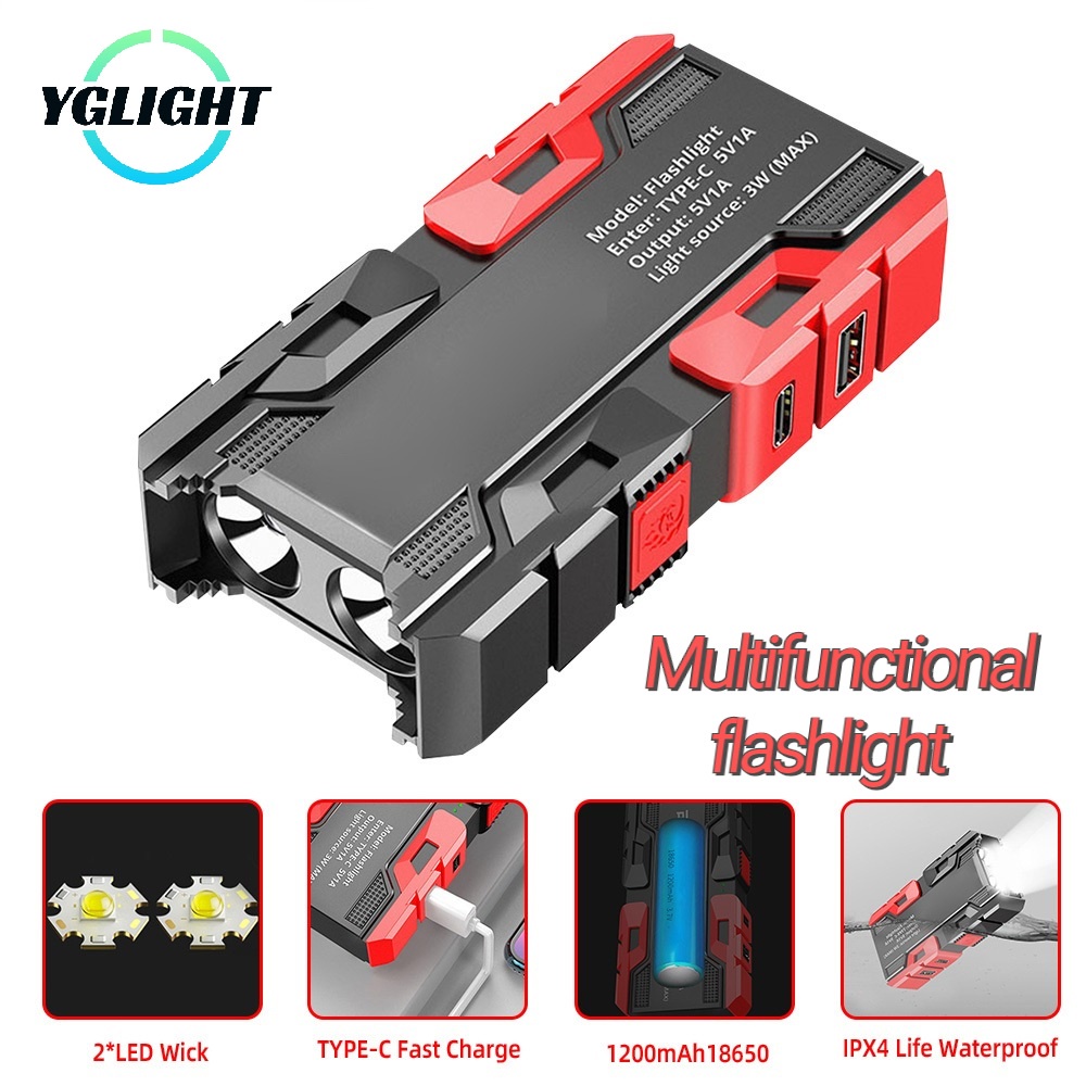 Powerbank flashlight rechargeable torchlight ultra bright torch light ...