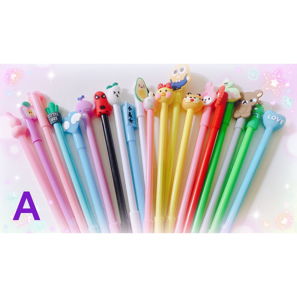 20pcs/set cute creative cartoon gel pen. Student black ink pen school ...
