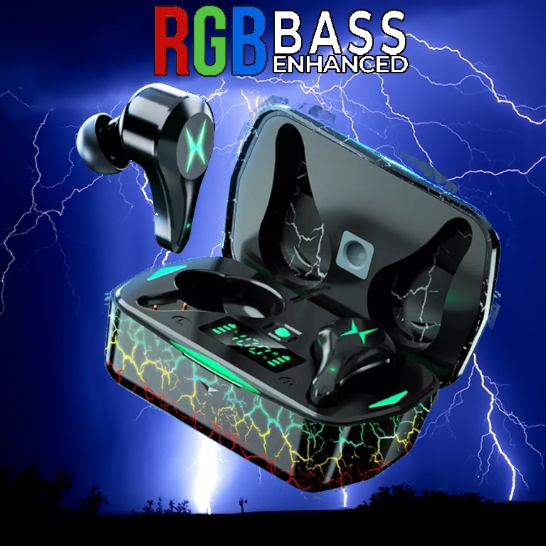 RGB Bass Boosted TWS Wireless Bluetooth Earphones HiFi Stereo Sport ...