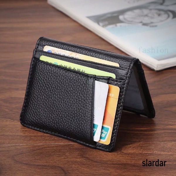 Fashion Super Slim Soft Wallet Genuine Leather Mini Credit Card Walet ...