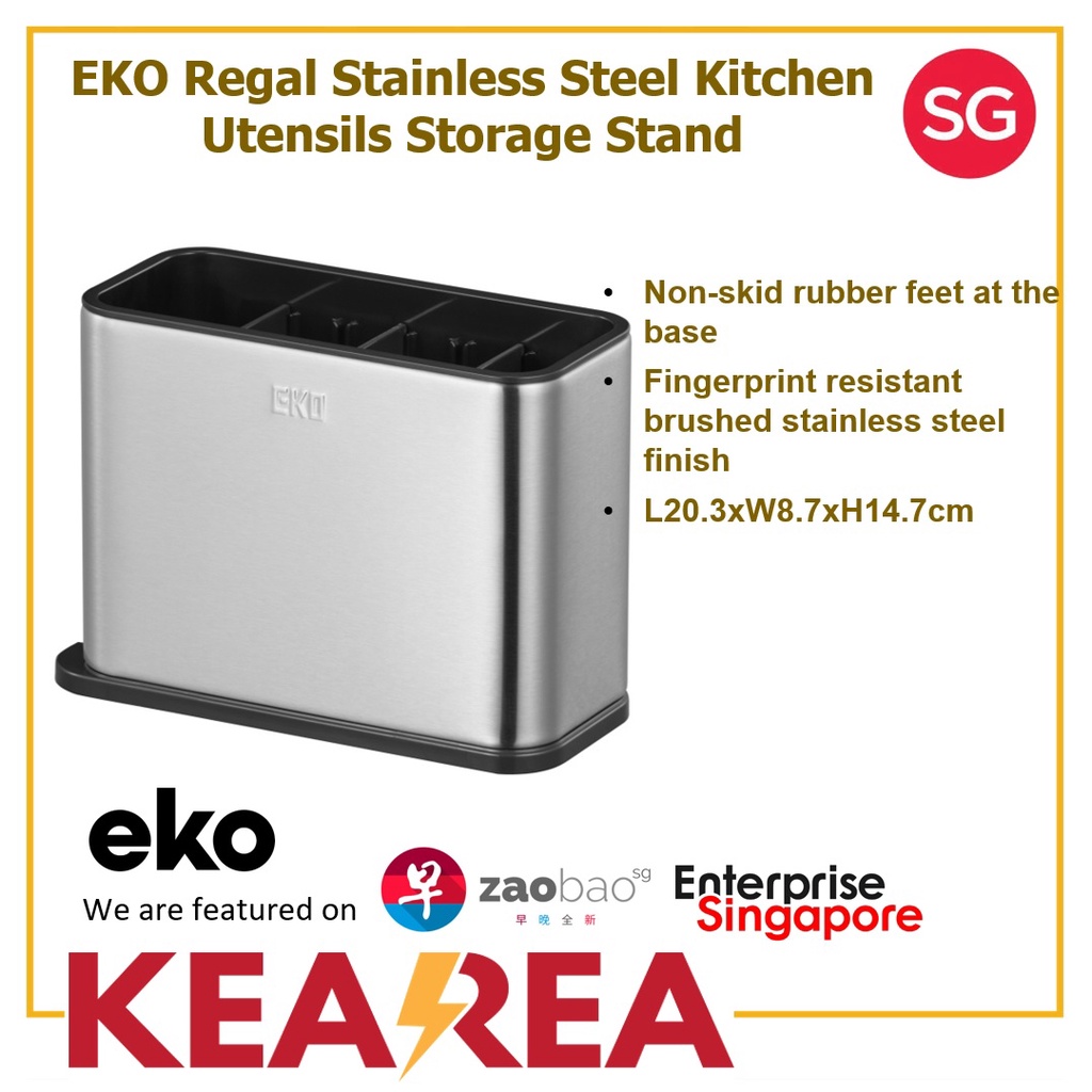 EKO Regal Stainless Steel Kitchen Utensils Storage Stand 281HB-EK8628 ...