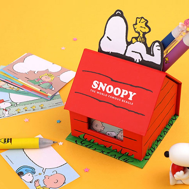 [LAST STOCK] Peanuts Snoopy Memo Box with Memo Paper Pencil Holder Room ...