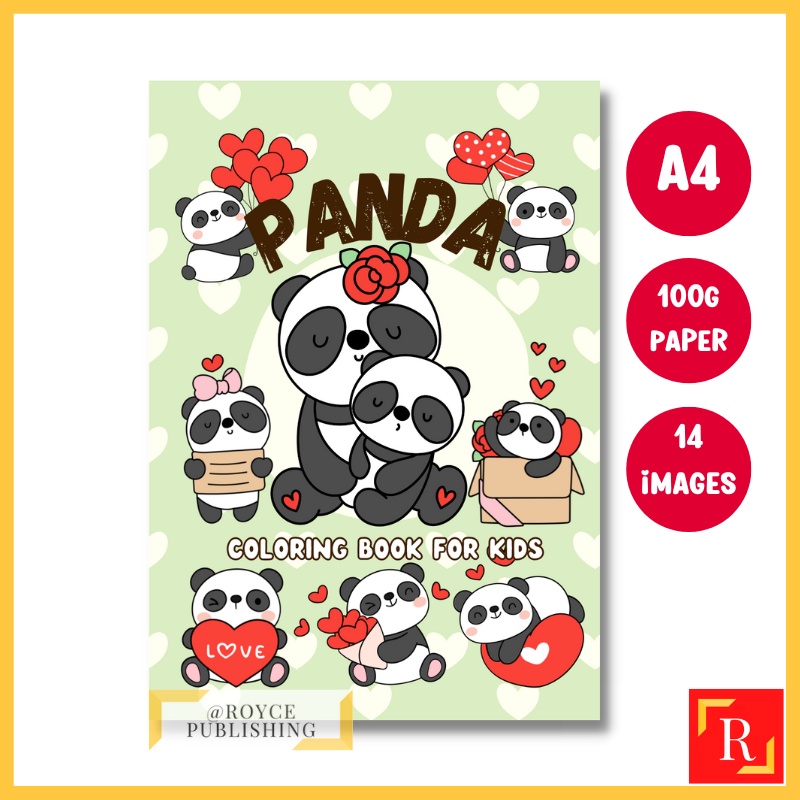 Panda Colouring Book For Kids, Preschoolers and Toddlers 1 - (A4 | 14 ...