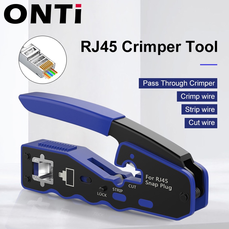 Onti RJ45 Straight Crimping Tool, Ethernet Crimping Tool EZ Network ...