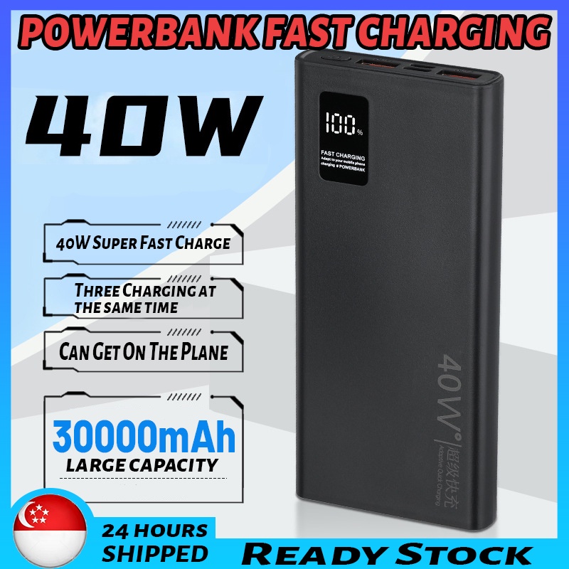 🇸🇬 [READY STOCK] 40W Powerbank Fast Charging 30000mAh Large Capacity ...