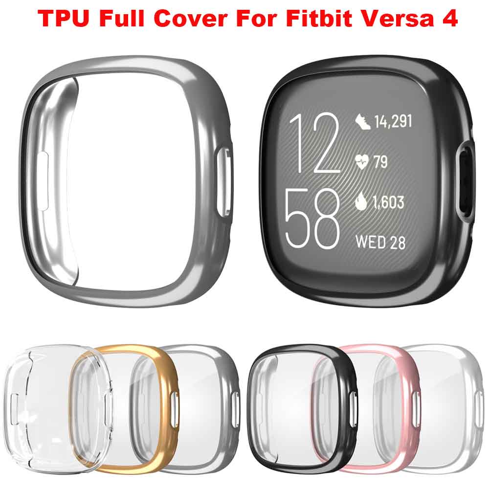 Protective Case for Fitbit Versa 4 Watch Cover TPU Full Protector Case ...