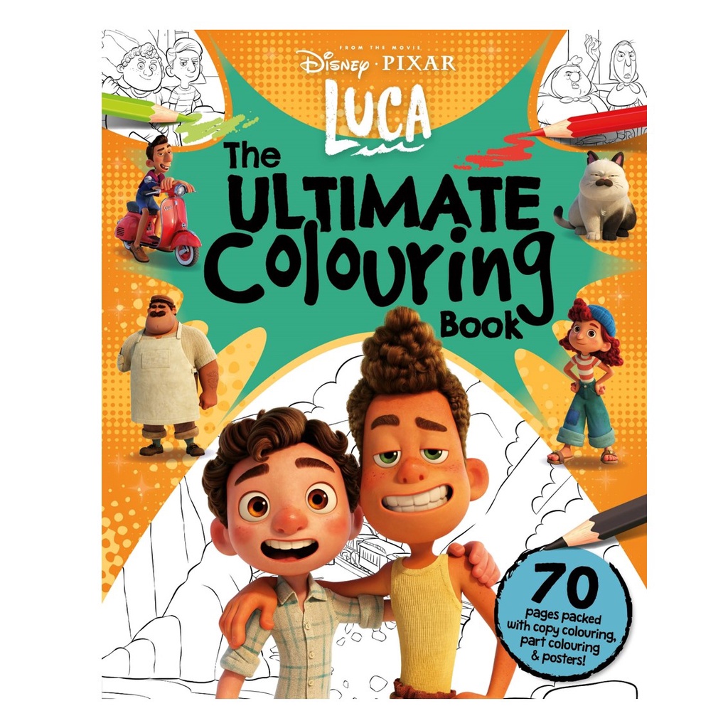 Luca Disney Pixar Ultimate Colouring Activity Book With 72 Pages Kids ...