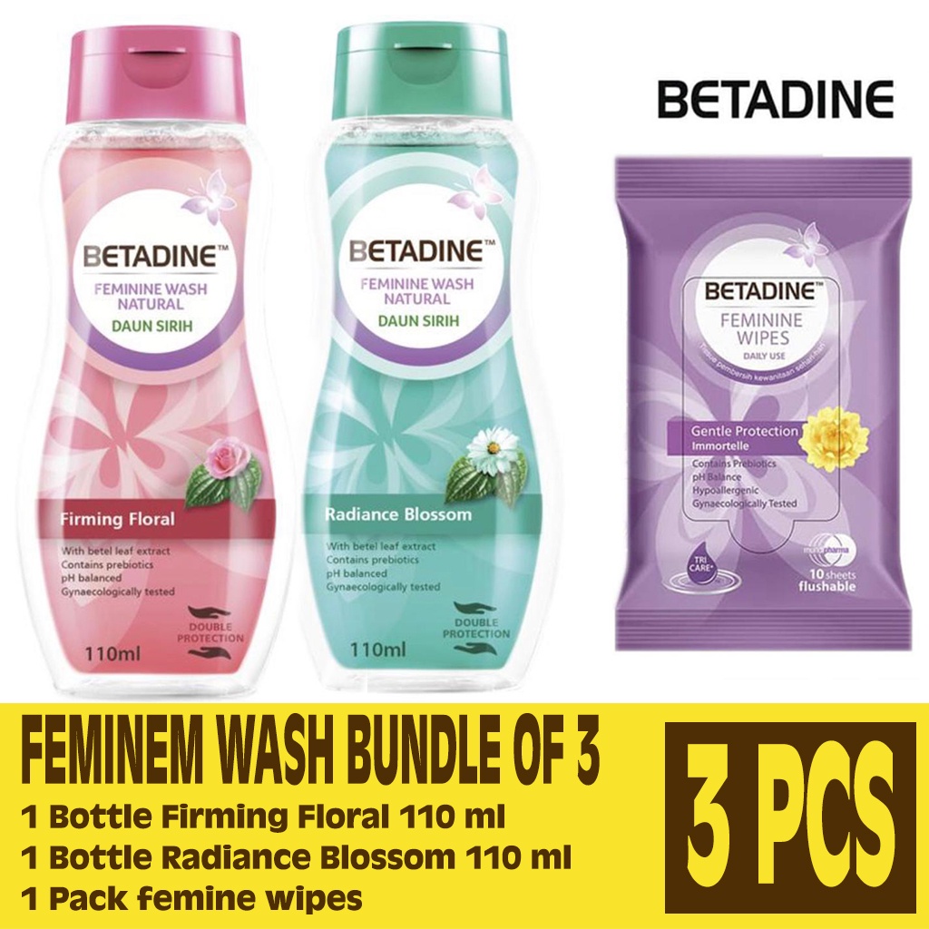 BETADINE® Betadine Antiseptic Feminine wash bundle of 3 | Shopee Singapore
