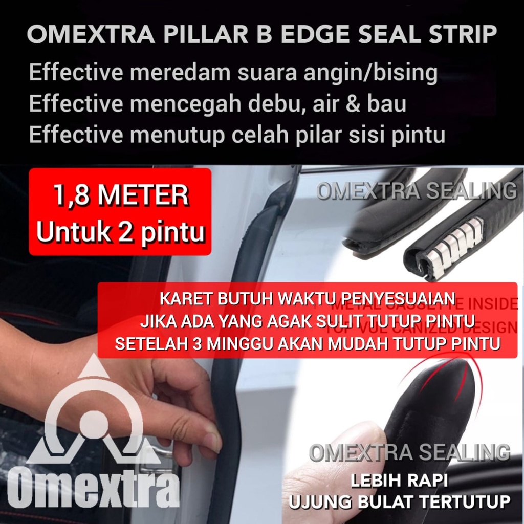 Edge Pillar B Seal Strip Omextra Wind Car Door Sound Dampening Rubber ...