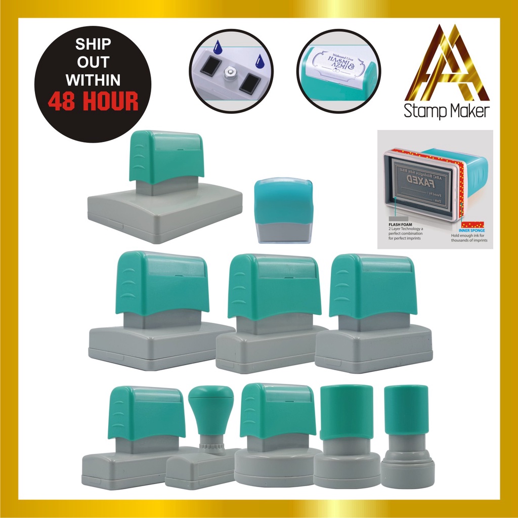 Flash Stamp Cop Nama Stamp Chop Nama Rubber Stamp Name Stamp Chop Self ...