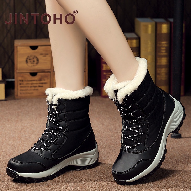 【JINTOHO】Fashion Winter Women Boots Warm Mid-Calf Snow Boots For Women ...