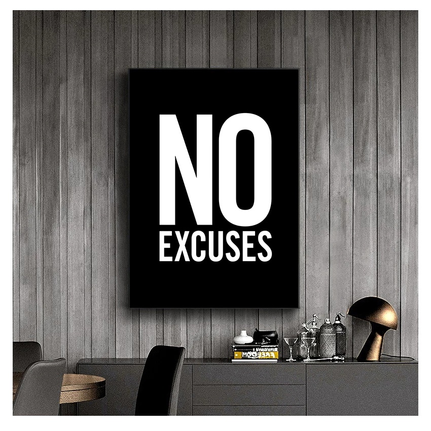 Frameless Fitness Poster Gym Wall Decor , Motivational Art Typography ...