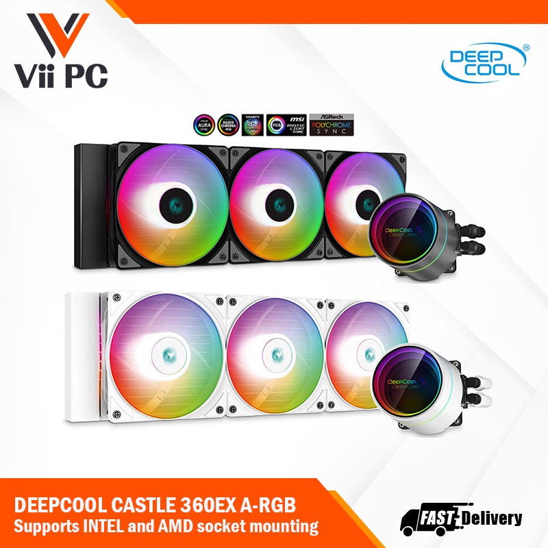 Deepcool CASTLE 360EX ARGB CPU LIQUID COOLER [Supports INTEL and AMD ...