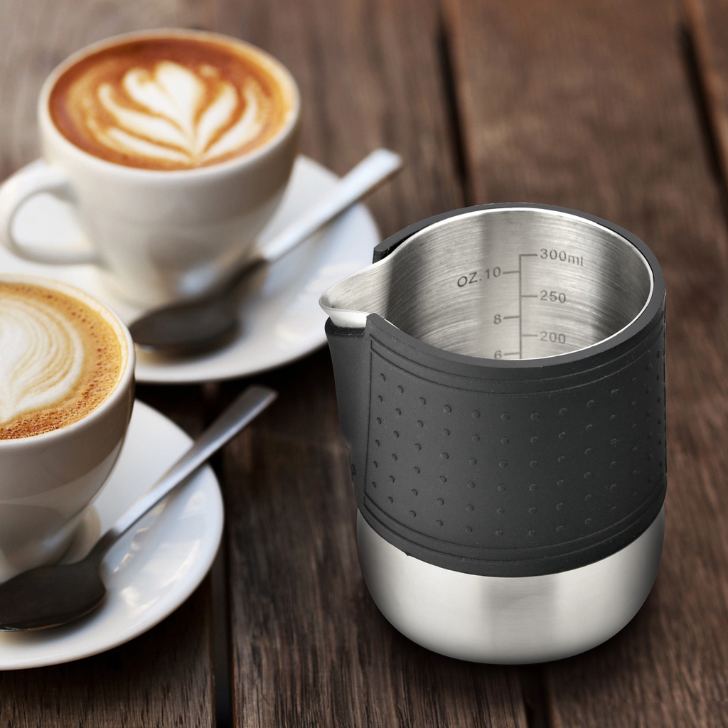 【SG Ready】350ML Frothing Pitcher Pull Flower Cup Milk Frothing Jug ...