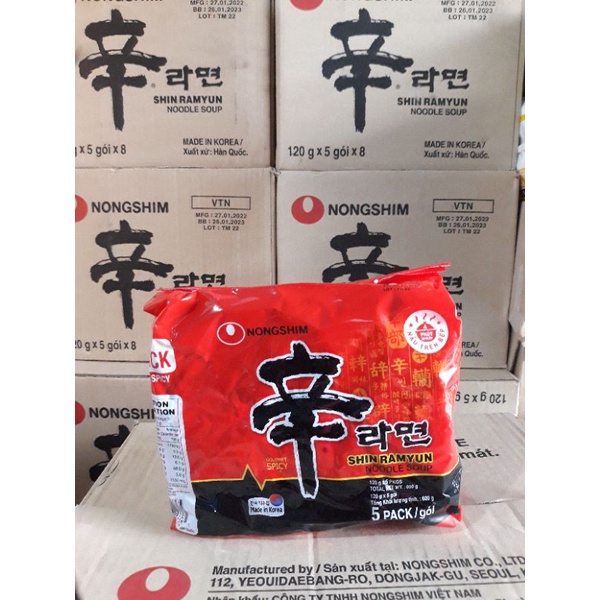 (Lot Of 5 Packs)(Date June 25) Shin Nuoc Noodles/Ramyun Stir-fried ...