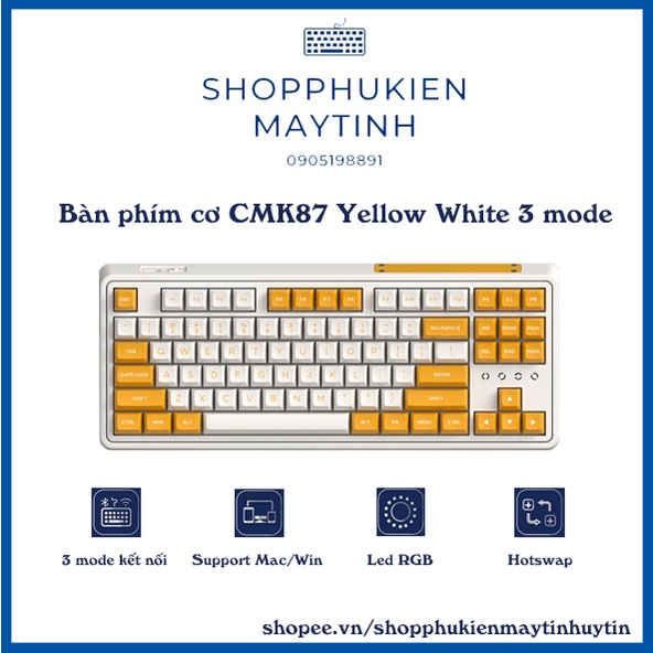 Flesport CMK87 Banana 3 MODE / RGB / Hotswap mechanical keyboard ...