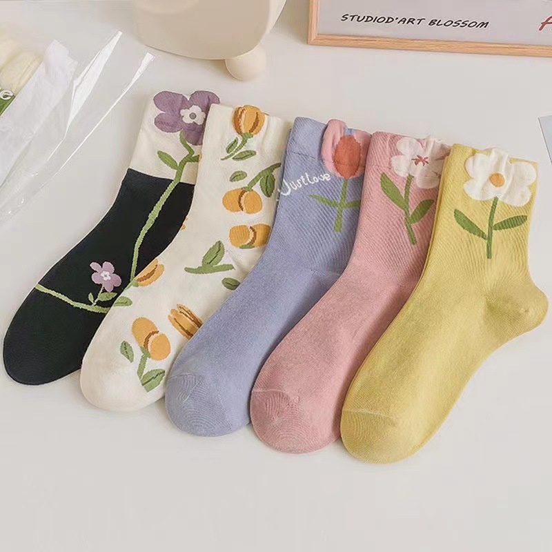 Cute Flower Socks Women Spring Summer Autumn Three-Dimensional Small ...