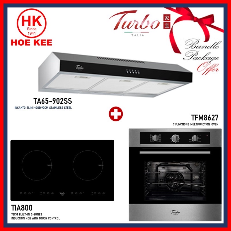 (Bundle) Turbo TIA800 73CM Built-in 2-ZONES Induction hob with touch ...