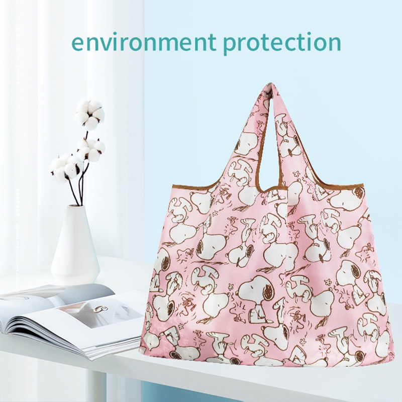 Foldable Recycling Bag Cute Cartoon Snoopy Can Bear 20kg Waterproof ...
