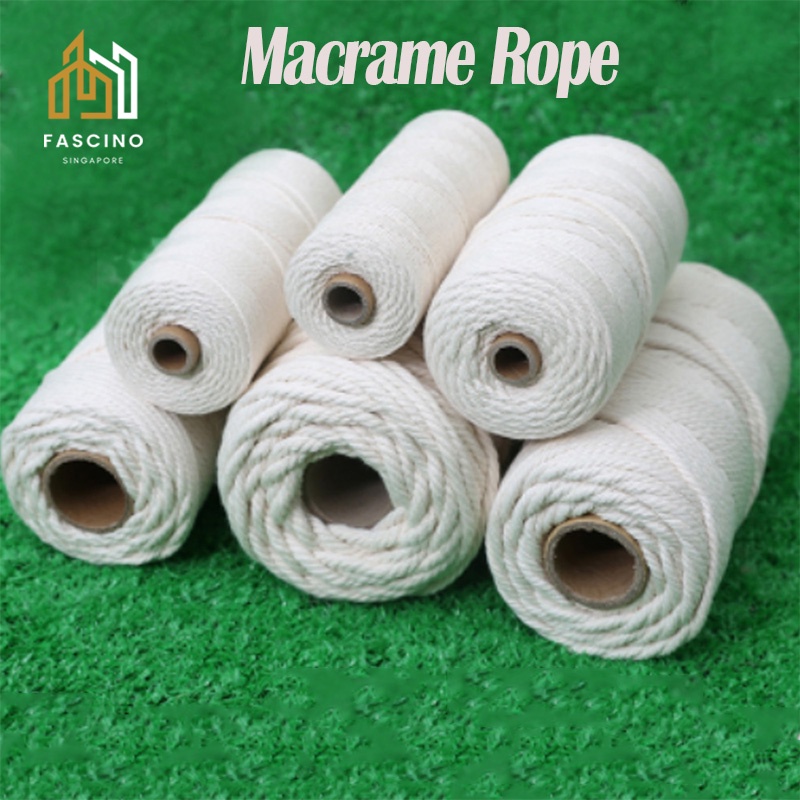 【SG】Macrame Rope Cotton Cord 2mm 3mm 4mm 5mm 6mm Natural Cotton Twisted ...