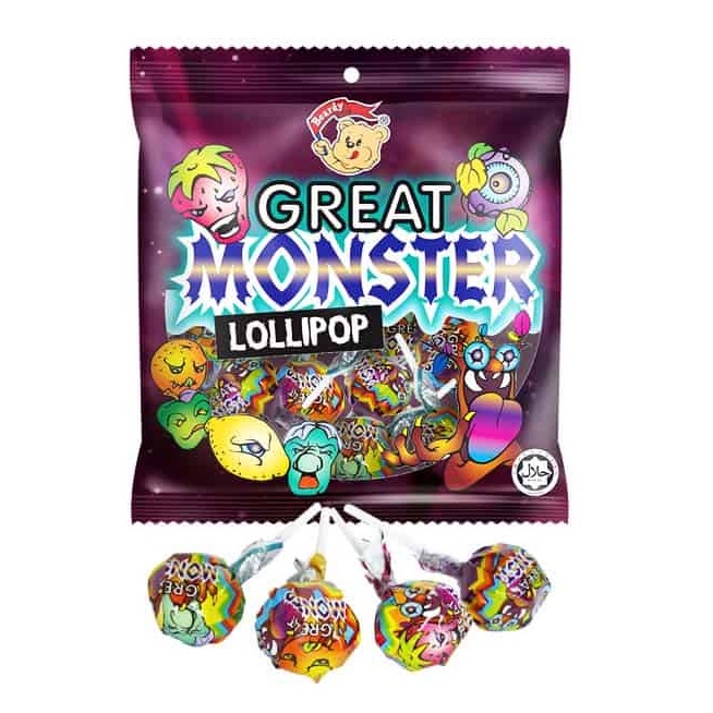 100g Beardy Great Monster Candy Scary Eyes Halloween Assorted Fruit ...