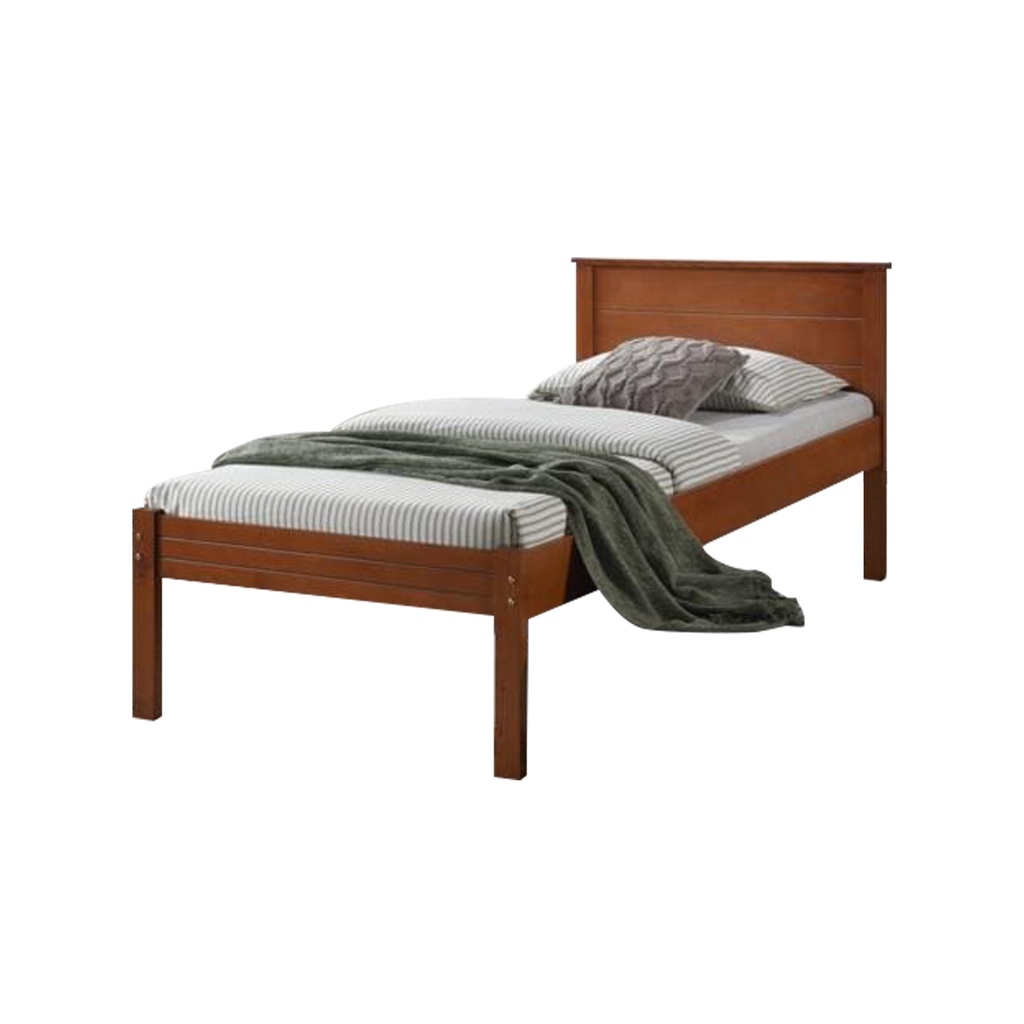 Living Mall Isla Solid Rubberwood Bed Frame Flat Plywood Base with Pull ...