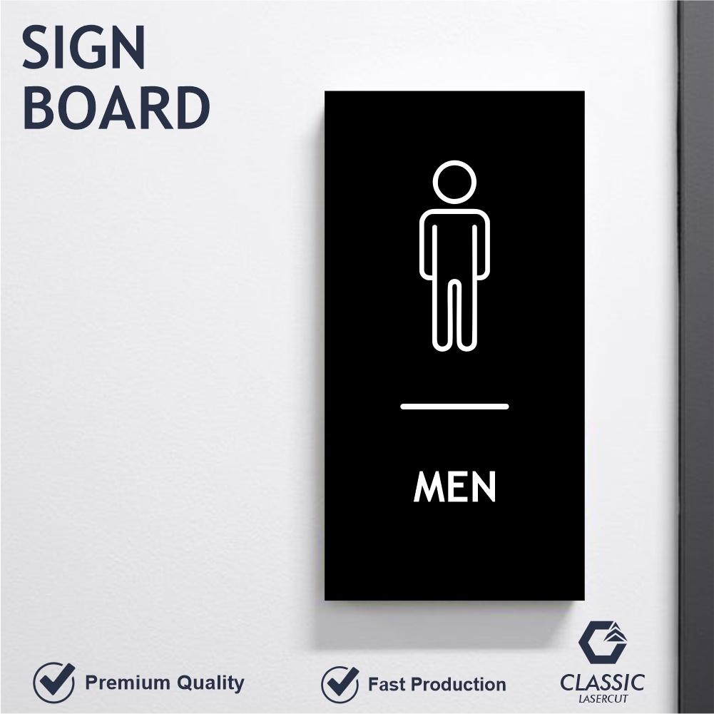 Sign Toilet Men/Sign Board Acrylic/Sign Acrylic Modern 15x 25cm ...