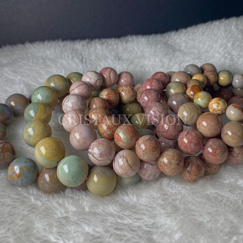 Natural Quality Crystal Alashan Agate Bracelet 天然水晶阿拉善玛瑙手串手链 | Shopee ...