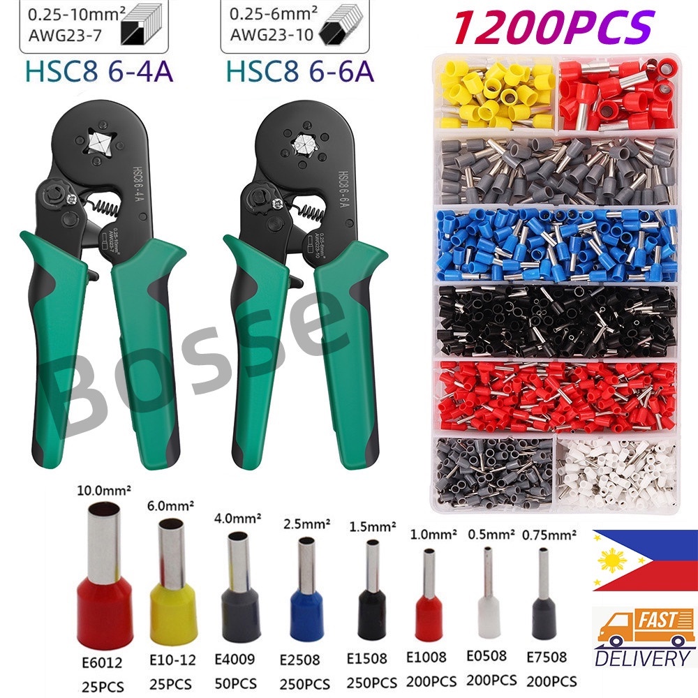 1200pcs Wire Copper Crimp Connector Insulated Cord Pin End Terminal ...