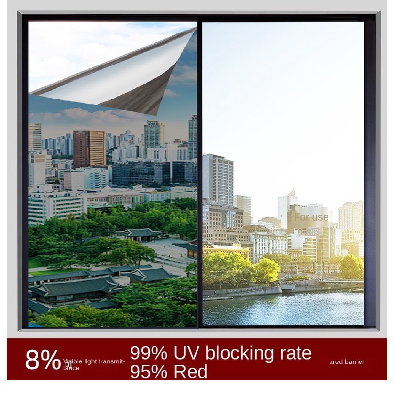 White Frosted Window film Shading heat insulation and sunscreen ...