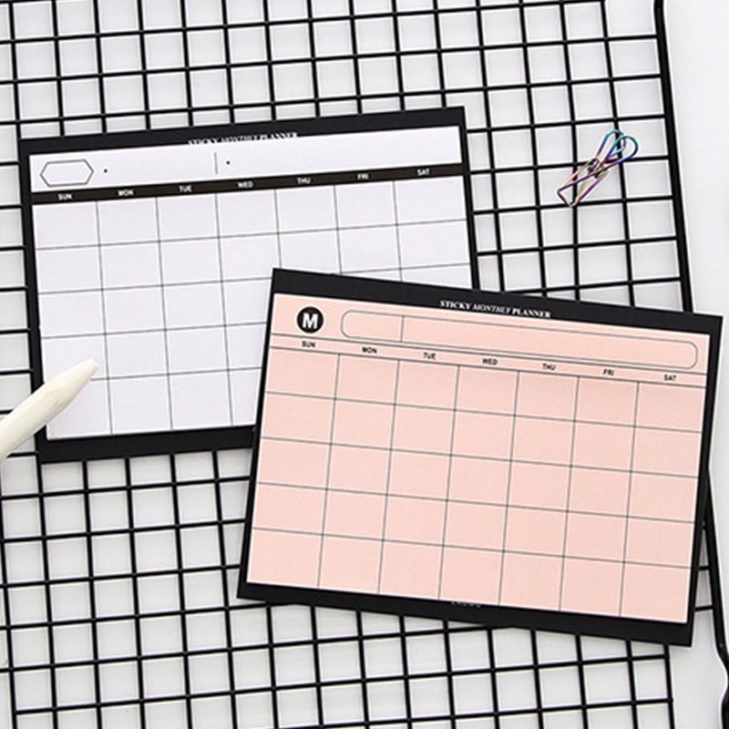 30 Sheets INS Simple Weekly Schedule Book Student Tearable Monthly ...