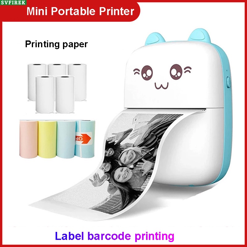 Mini Portable Thermal Printer Wireless Bluetooth Pocket Printer 57mm ...