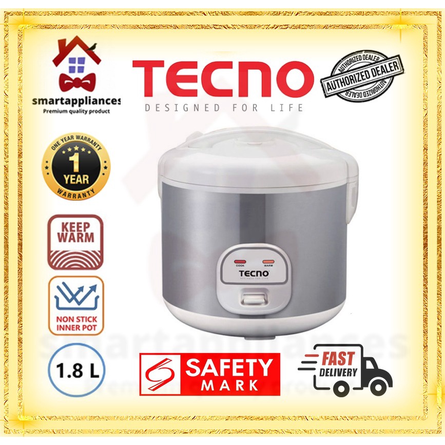 Tecno 1.8L Automatic Rice Cooker (TRC1880) | Shopee Singapore