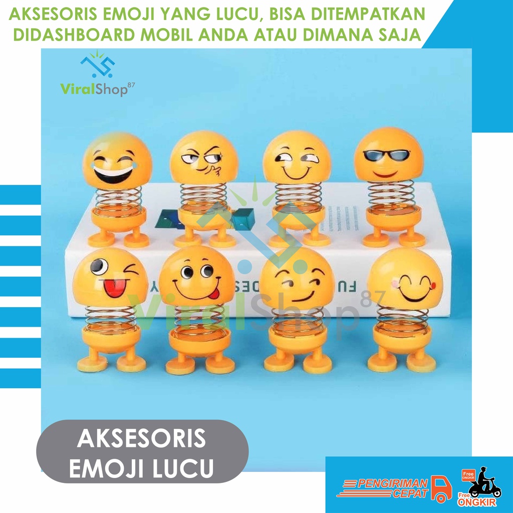 Mini Emoji Doll Dashboard Display Per Rocking Emoticon Spring | Shopee ...
