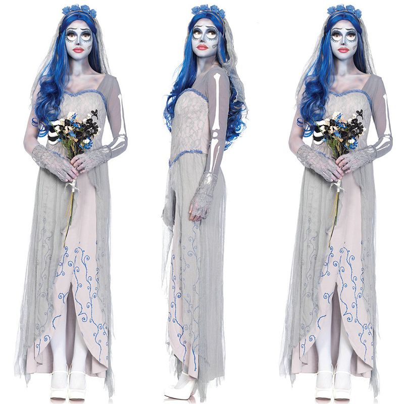 【In Stock】Ladies Halloween Horror Zombie Corpse Bride Dead Scary Fancy ...