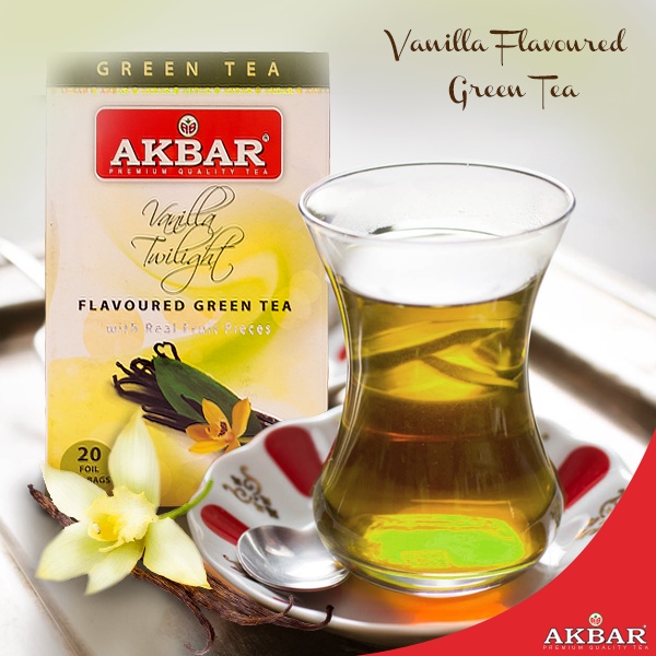 Akbar Flavored Green Tea Vanilla Twilight Premium Ceylon Tea 20x2g ...