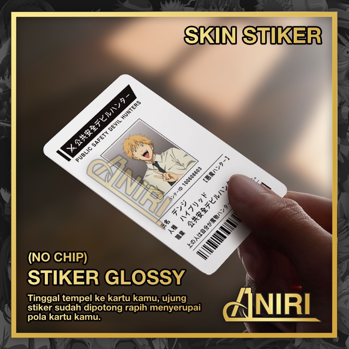 Chainsaw Man Sticker Skin E-Toll Card, Train, Timezone Skin Card Anime ...