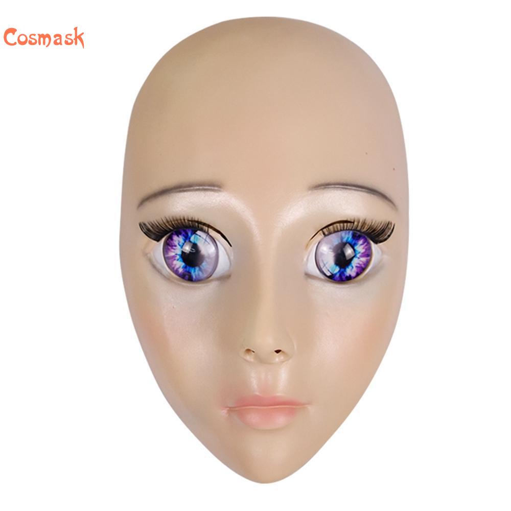 Cosmask Female Blue-Eyes Mask Latex Realistic Human Skin Masks ...