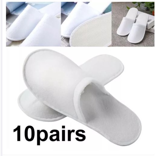 10 Upsize Pairs Disposable SPA Hotel Guest Slippers Close Toe 28x11cm ...