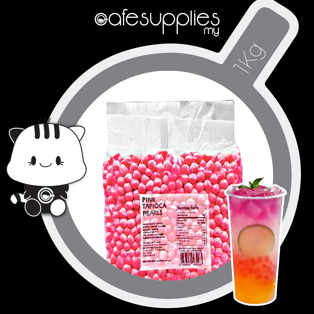 PINK BOBA 1KG PEARL MERAH JAMBU BOBA PEARL ROSE BUBBLE TEA SIRAP ...