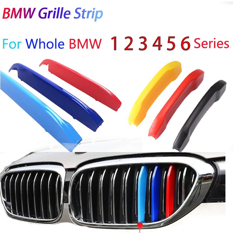 3pcs Car Racing Front Grille Trim Strips For BMW 1 2 3 4 5 6 7 Series ...