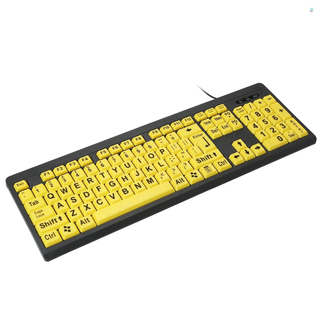 Wired USB Large Print Computer Keyboard for Low Vision Users High ...