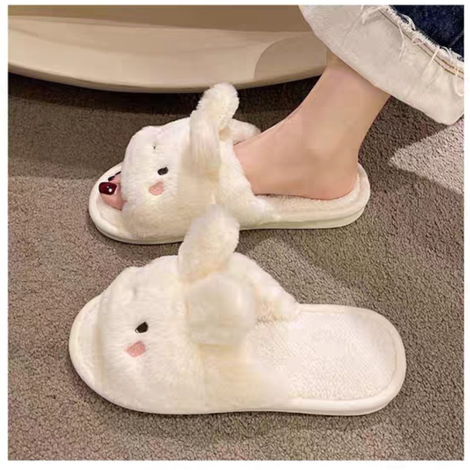 Comfortable Fluffy Rabbit Slippers | Super Soft Fox Fur Slippers | Cute ...