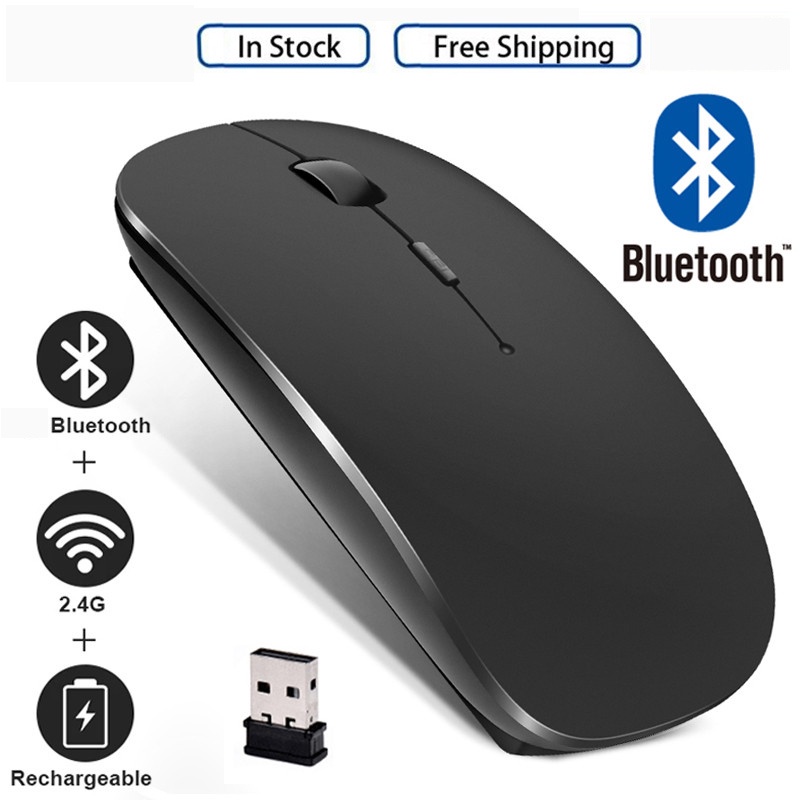 Ready Stock Bluetooth Mouse 2.4GHz Rechargeable Wireless Mice Ultra ...