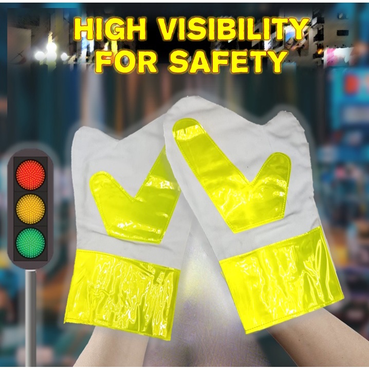 TRAFFIC CONTROL GLOVE/ SAFETY REFLECTIVE GLOVE | Shopee Singapore
