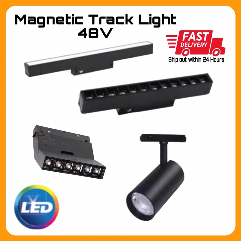 Magnetic Track Light 48V, Lampu Magnetic, Ceiling Lighting Spot ...