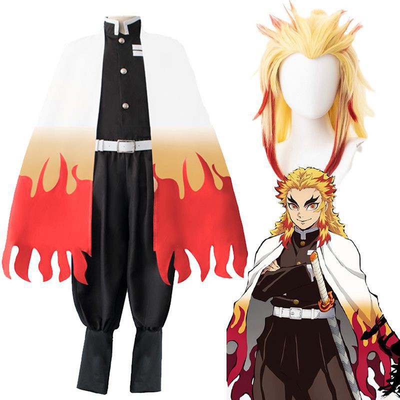 Anime Demon Slayer:Kimetsu No Yaiba Rengoku Kyoujurou Cosplay Costume ...