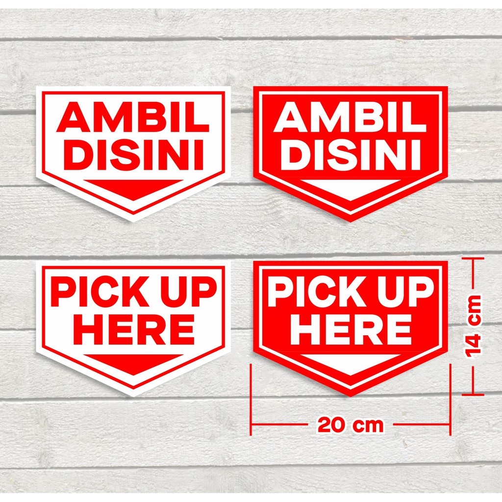 Vinyl Sign Sticker Take Here Pick Up Label Sticker Here 20 x 14 cm ...