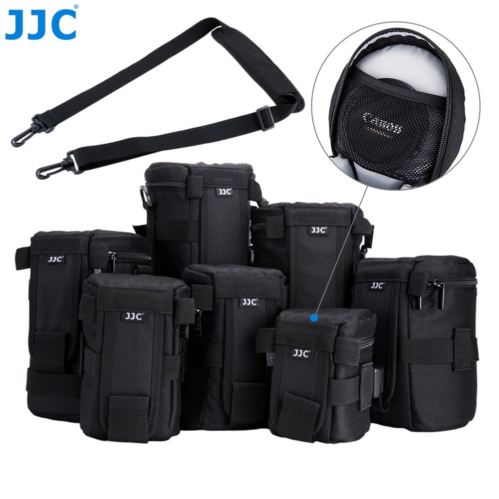 JJC Deluxe Lens Pouch Tube Bag for DSLR Camera Lenses, Support Multiple ...