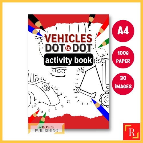 Vehicles Dot To Dot Colouring Activity Book For Kids and Toddlers 1 ...